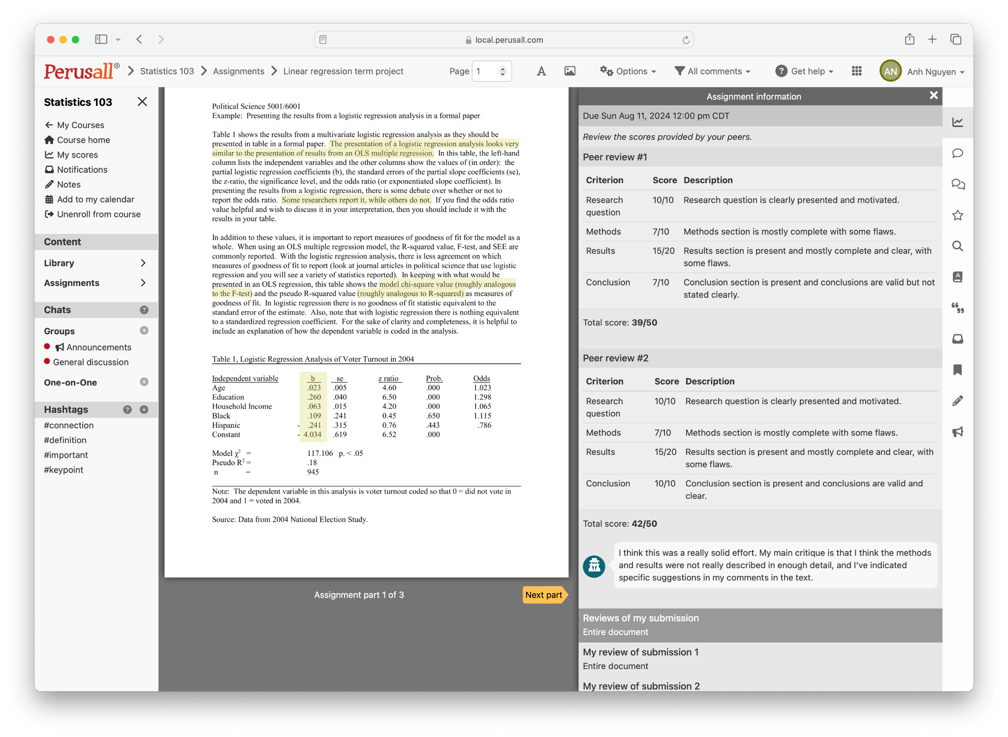 How do I complete a peer review assignment? – Perusall