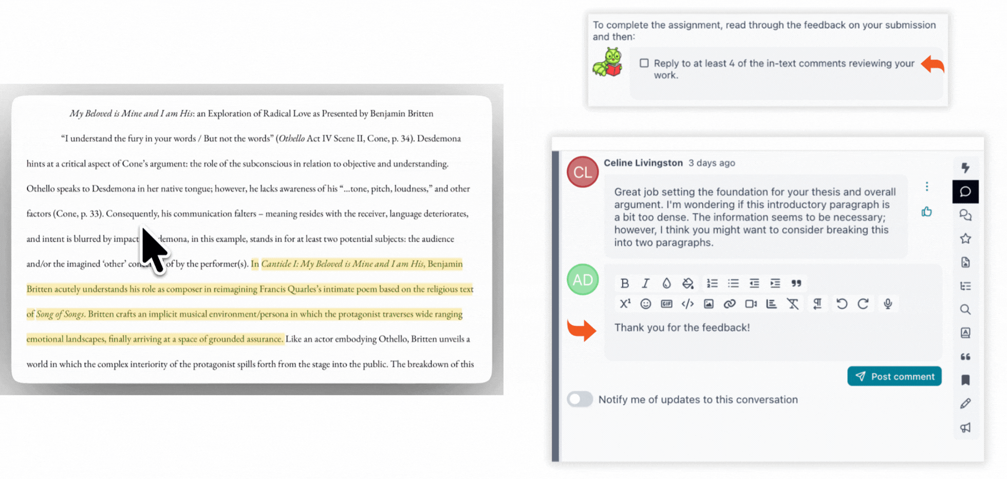 Review Based Assignment Tour Step 7 – Perusall